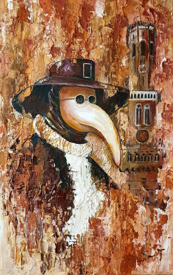 Peste à Bruges - 60 x 90 ( 2022) - Joseph Saverino Artiste Peintre